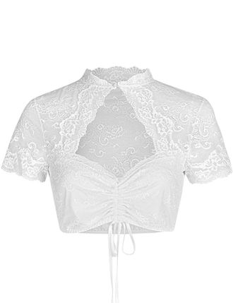 Nina Von C. Spitzen Dirndlbluse Selina Stehkragen 16462892 | Wei&szlig; (DE/NL/SE/PL, Numerisch, 36, Regular, Regular, Wei&szlig;)