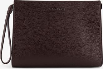 Orciani Hammered leather clutch with logo on the front - ORCIANI - gender_Man