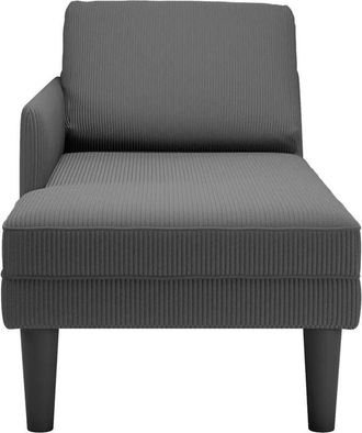 vidaXL Chaiselongue mit Kissen Dunkelgrau Cordstoff - Vidaxl