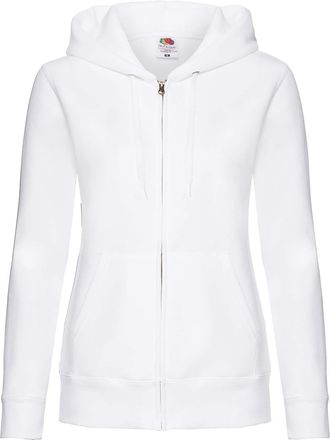 Fruit Of The Loom Lady-Fit Damen Kapuzenjacke/Sweatshirt-Jacke mit Kapuze XXL,Wei&szlig; - wei&szlig;