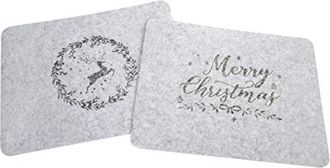 axentia Platzset, Filz, 4er-Set, grau