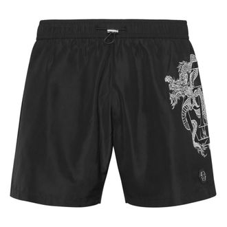 Philipp Plein Homme, Maillots de bain, Noir, Taille: L Dragon Shorts