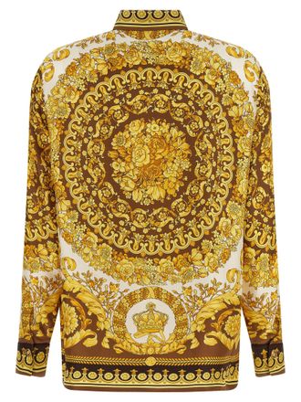Versace Womens Gold Silk Blouse