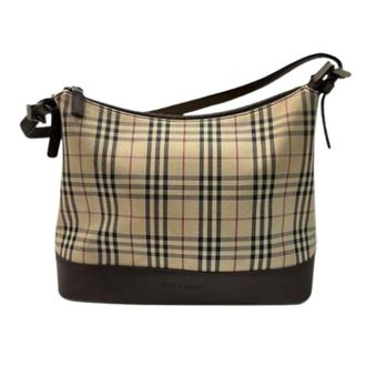 Burberry Sac bandouli&egrave;re en cuir et toile Pre-owned - Femme - Pre-owned - Beige - Taille: ONE Size