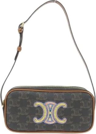 Celine Sac bandouli&egrave;re Triomphe en toile Pre-owned - Femme - Pre-owned - Brun - Taille: ONE Size