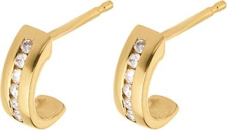 Edenly Ohrringe Halbmond in Gelbgold - 12 Diamanten