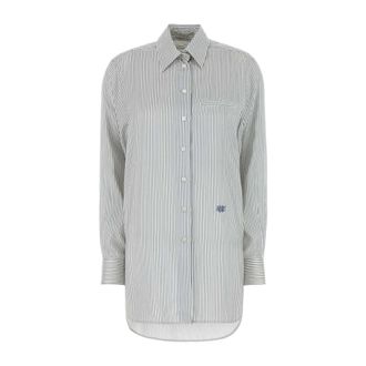 Stella McCartney Seidenbestickte Oversize Bluse - - Blouses & Shirts - Damen - Grau - S