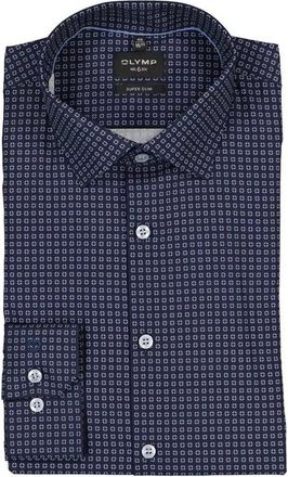 Olymp Herren Hemd blau gemustert Slim Fit