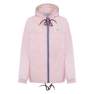 Prada Leichter Regenmantel mit Kapuze aus Re-Nylon - - Jackets - Damen - Rosa - S