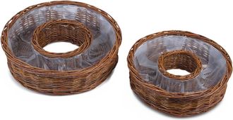 Matches 21 Weide Pflanz-Ringe in natur als wetterfeste Pflanzschalen - 2 runde Pflanzk&auml;sten in 30, 38 cm als Blumen-Korb Pflanzk&uuml;bel f&uuml;r au&szlig;en - Gro&szlig;e Pflanz-K&ouml;r