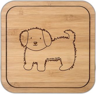 Mr. & Mrs. Panda Untersetzer quadratisch Hund Flauschig - Geschenk, Hunde, Glasuntersetzer, Niedlich, Blumenuntersetzer, Aus Filz, Spr&uuml;che, Filzuntersetzer, Kerze, Tas