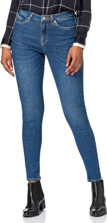 Selected Damen SLFSOPHIA MW Skinny U NOOS Jeans, Dark Blue Denim, 27/32