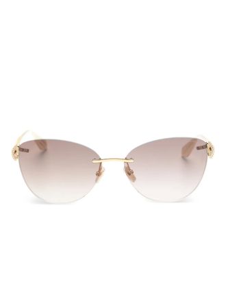 Bulgari lunettes de vue &agrave; monture papillon - Or