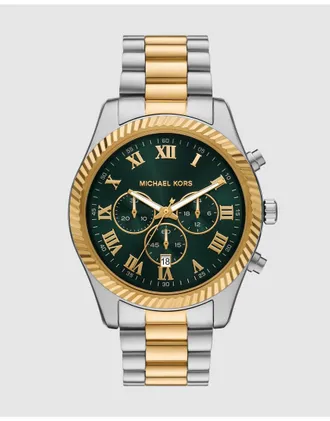 Michael Kors Lexington Chronograph-Uhr aus zweifarbigem Edelstahl in 2-Ton-Multi