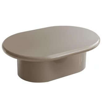 Oviala Table basse ovale 100 x 70 cm en MDF effet laqu&eacute; taupe