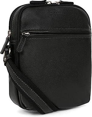 Pellet Homme Paris Sacoche pour Homme Collection CONFORT Noir en Cuir de vachette grain 1, Noir, L : 20 x l 6 h 16 cm EU