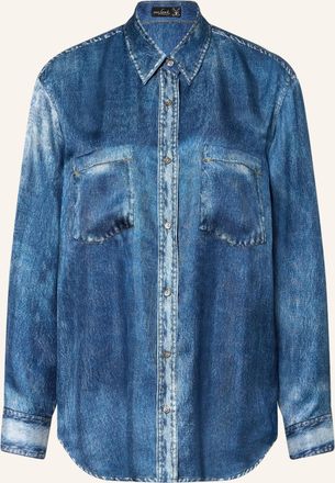 van Laack Van Laack Hemdbluse Vl-Catelyn-Xx In Jeansoptik Aus Seide blau