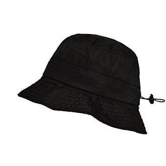 Toutacoo Bob Imperméable en Nylon repliable dans sa poche intégrée, Chapeau de pluie, Noir, Taille unique 57/58 cm Max
