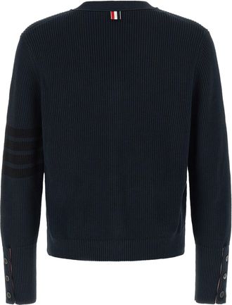 Thom Browne Garment-Dyed Knit Cardigan - Navy