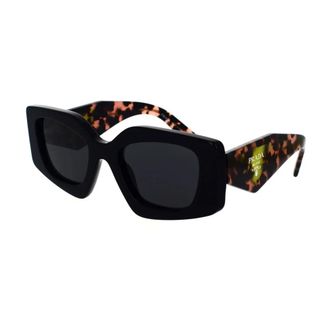 Prada Unregelm&auml;&szlig;ige Oversize-Sonnenbrille mit Schildpatt-Armen - - Accessories - Damen - Mehrfarbig - 51 MM