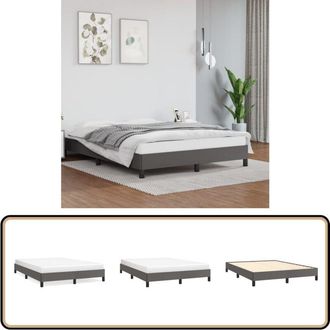 vidaXL Bettgestell Grau 140x190 cm Kunstleder - Bettrahmen - Schlafzimmermöbel - Kunstlederbett - Doppelbett - Boxspringbetten
