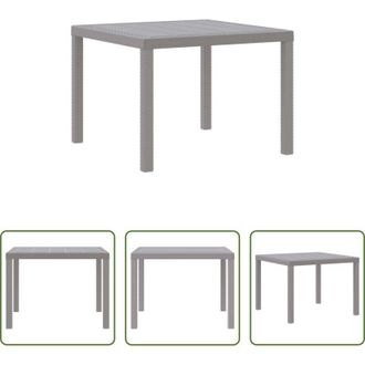 vidaXL Poly-Rattan - Gartentisch Hellgrau 100 x 100 x 73 cm Poly-Rattan