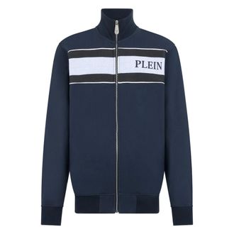 Philipp Plein Veste de jogging Logo - Homme - Sweatshirts et sweats &agrave; capuche - Bleu - Taille: L