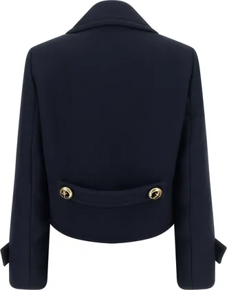 Balenciaga Double-Breasted Wool Blazer - Navy