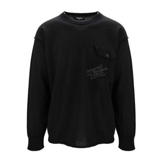 Dsquared2 Herren Wollpullover - - Sweatshirts & Hoodies - Herren - Schwarzk - XL