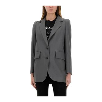 Max Mara Einreihiger Blazer aus Wollmischung - - Jackets - Damen - Grau - S