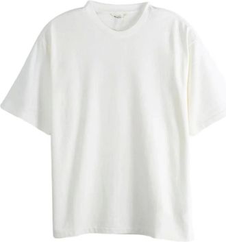 Auralee Homme, Tops, Blanc, Taille: XL T-shirt en jersey de coton bross&eacute;