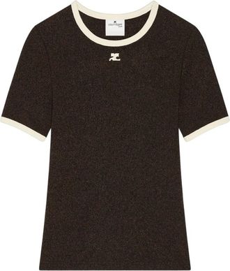Courr&egrave;ges Damen, Oberteile, Schwarzk, LGr&ouml;&szlig;e