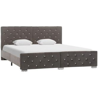 vidaXL Vidaxl - Cadre de lit sans matelas gris velours 160x200 cm