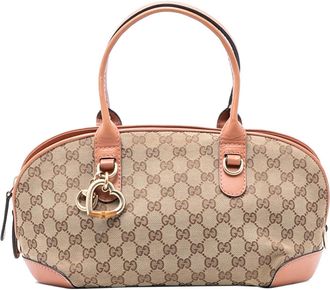 Gucci Hobo Bags - GG Canvas Heart Bit Satchel - Gr. unisize - in Braun - f&uuml;r Damen