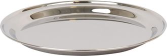 Argon Tableware 1x 35.5cm Runden Serviertablett aus Edelstahl - Gro&szlig; Metall K&uuml;che Essen Tee Kaffee Abendessen Tisch Getr&auml;nke Party Teller