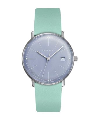 Junghans max bill Damen T&uuml;rkises Lederband Damenuhr 47/4554.02