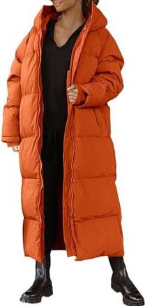 Generic Blouson Femme Hiver Blouson Hiver Femme Chaud Veste Longue Bouffante Pour Femmes à Capuche Et Manches Longues Manteaux Avec Fermeture Éclair Complète 