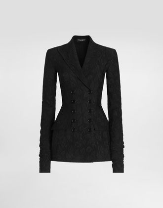 Dolce & Gabbana Jacke Aus Brokat - Frau Blazer Schwarz 36