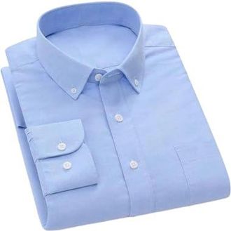 Generic Chemise Oxford &agrave; manches longues pour homme, coupe ajust&eacute;e, unie, poche unique, haut daffaires et de bureau, 2635-3, 3XL