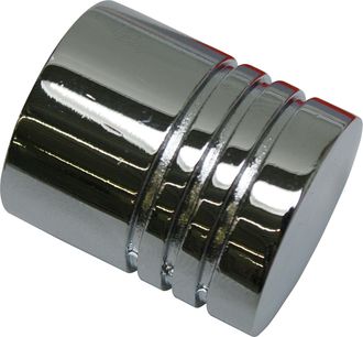 Gardinia Endkn&ouml;pfe f&uuml;r Gardinenstangen, 2 x Endst&uuml;ck Zylinder, Serie Chicago, Metall, Chrom, Durchmesser 20 mm, 31063
