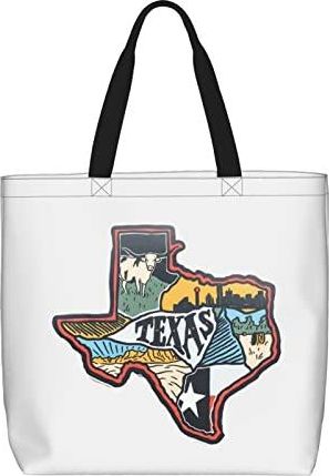 Generic Sac De Courses Drapeau De L&Eacute;tat Du Texas Sac Cabas Personnaliser Lavables Sacs En Toile Pour Femmes, Pour &Eacute;cole, Voyage, Burea, Shopping