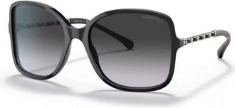 Chanel CH5210Q Gradient Square Sunglasses - Black