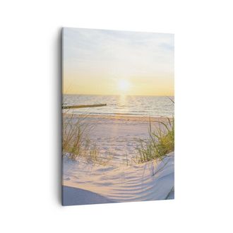 Arttor Bilder auf Leinwand D&uuml;ne Strand Meer Leinwandbild mit Rahmen 50x70cm Wandbilder Dekoration Wohnzimmer Schlafzimmer K&uuml;che Deko Gro&szlig; Wanddeko Bild Wand 