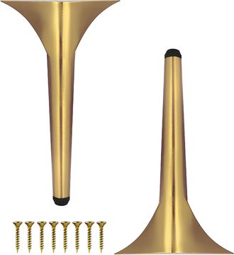 Generic Metallf&uuml;&szlig;e F&uuml;r Schr&auml;nke, 2 Dreieckige M&ouml;belf&uuml;&szlig;e Aus Edelstahl, Ersatzf&uuml;&szlig;e F&uuml;r Sofas, Betten Und Couchtische, Inklusive Befestigungsschrauben(Gold,20cm