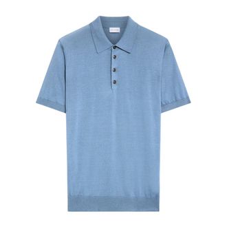 Pal Zileri Polo-Shirt aus Seide und Baumwolle - - Tops - Herren - Blau - M