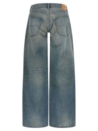 Balenciaga Womens Blue Cotton Relaxed Fit Jeans Clothing