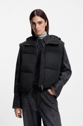 HUGO BOSS Steppjacke Polala Premium Damenmode (2-St) mit abnehmbaren &Auml;rmeln und Schal