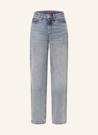 HUGO BOSS Hugo Straight Jeans Gilissi Mit Schmucksteinen blau