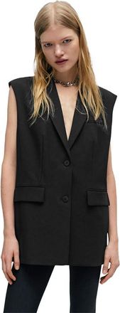 HUGO BOSS Damen Aneris Regular-Fit Longline-Weste mit Logo-Innenfutter Schwarz 44