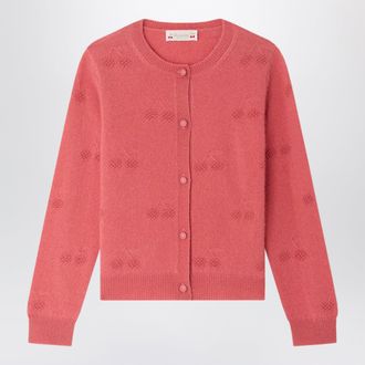 BONPOINT Manon Kaschmir-Cardigan in Himbeer-Optik
